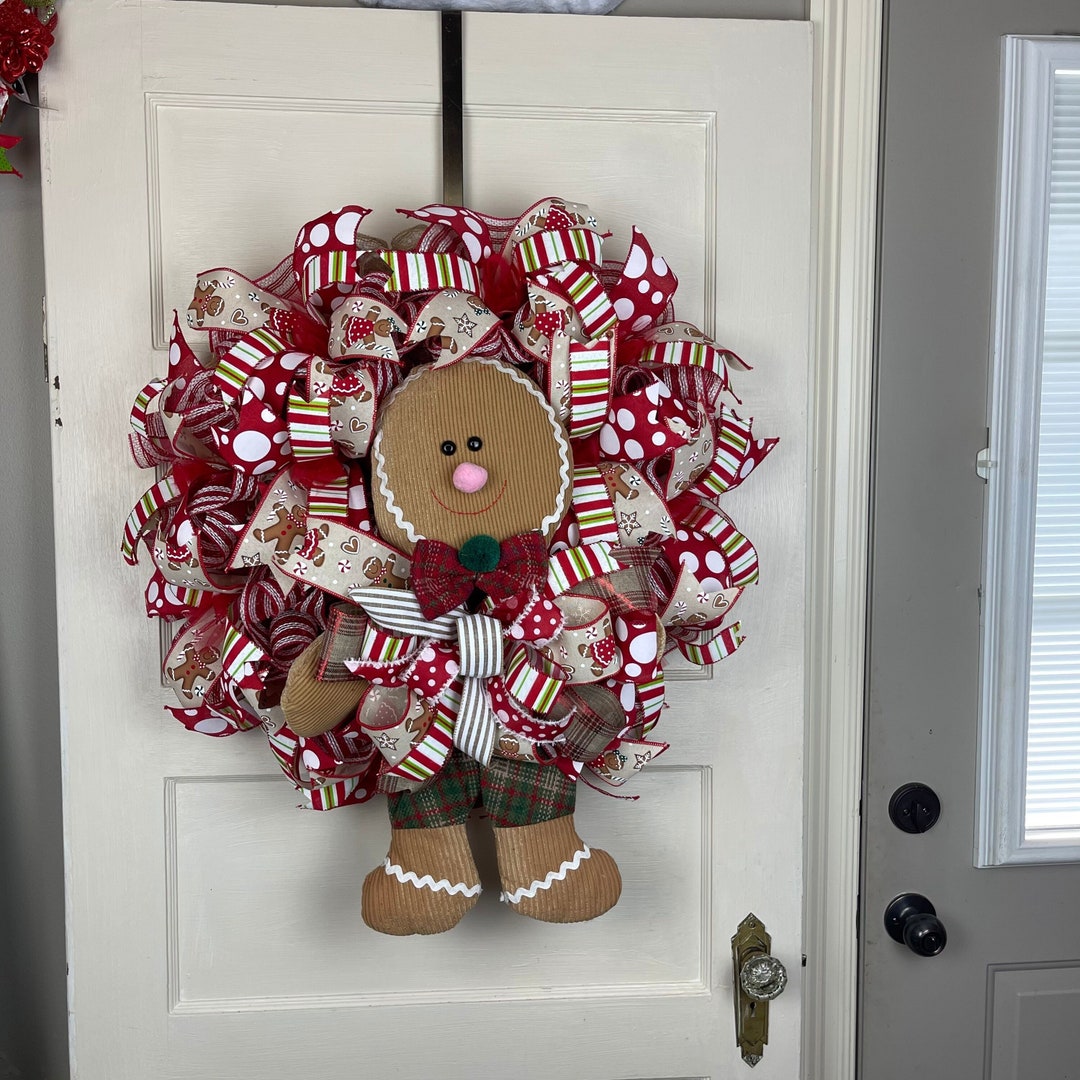 Gingerbread Man wreath, Christmas wreath, Christmas Gingerbread Wreath ...