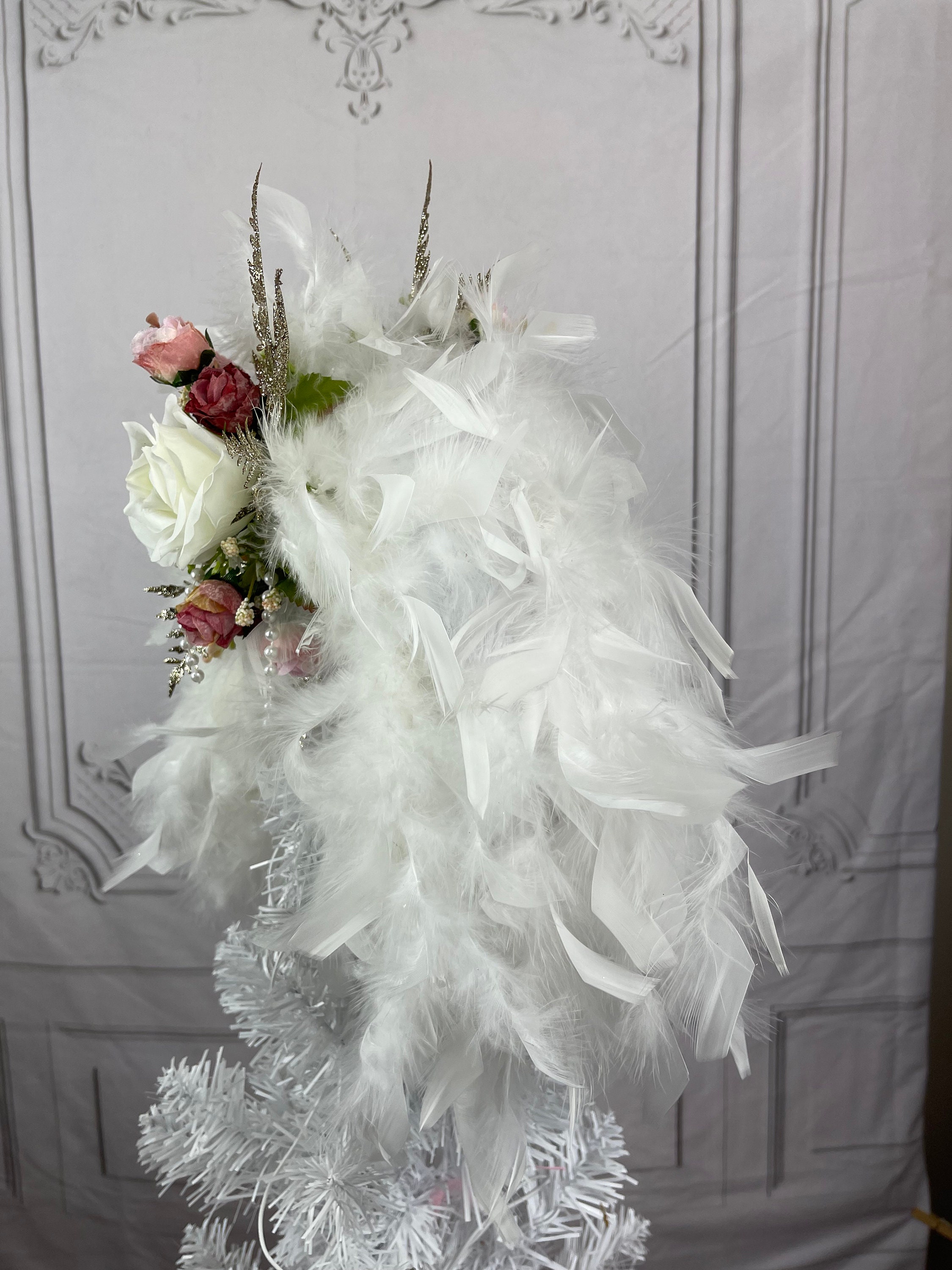 White Angel Wings Tree Topper, Vintage Victorian Angel Wings, Tree ...