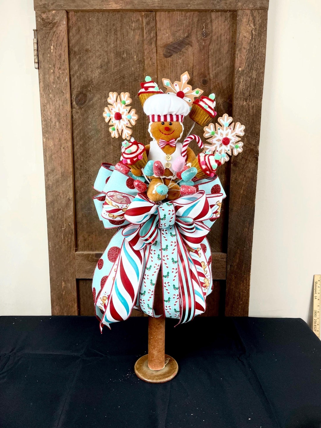 Gingerbread Man Christmas Tree Topper, Whimsical Tree Topper, Hamemade ...