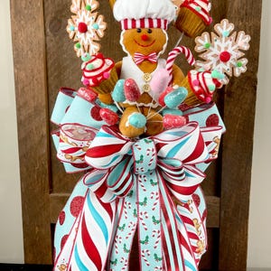 Gingerbread Man Christmas Tree Topper, Whimsical Tree Topper, Hamemade ...