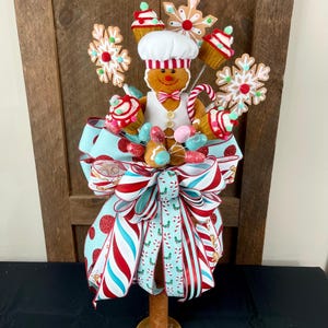 Gingerbread Man Christmas Tree Topper, Whimsical Tree Topper, Hamemade ...