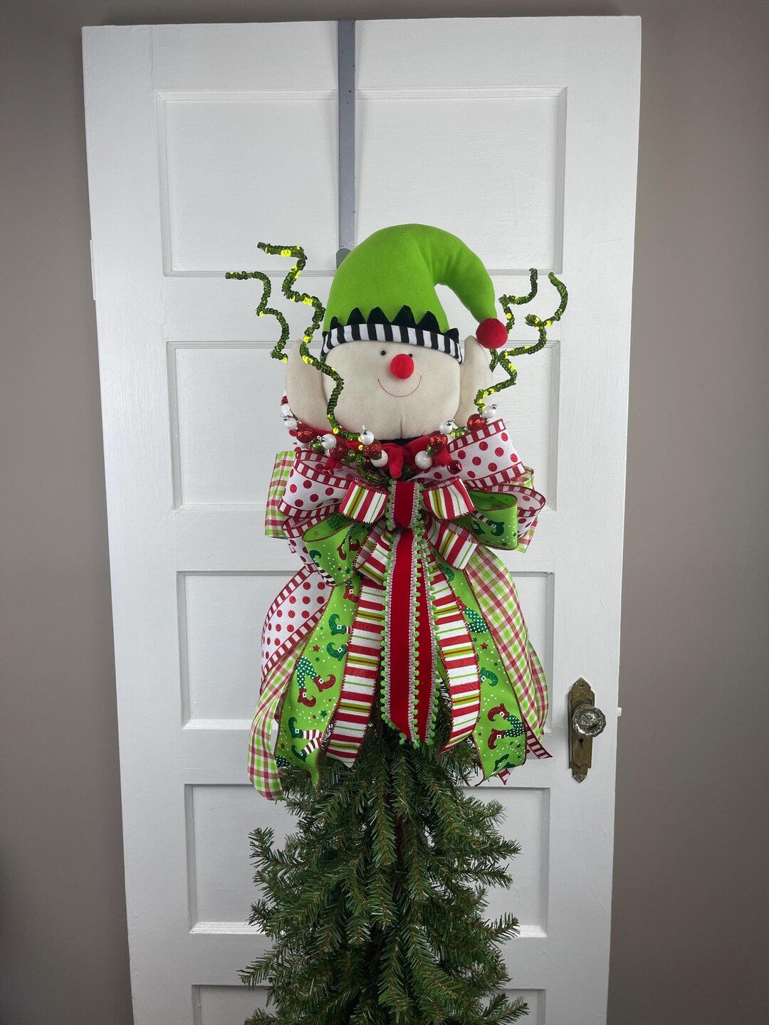 Elf Christmas Tree Topper, Whimsical Tree Topper, Elf Tree Topper ...