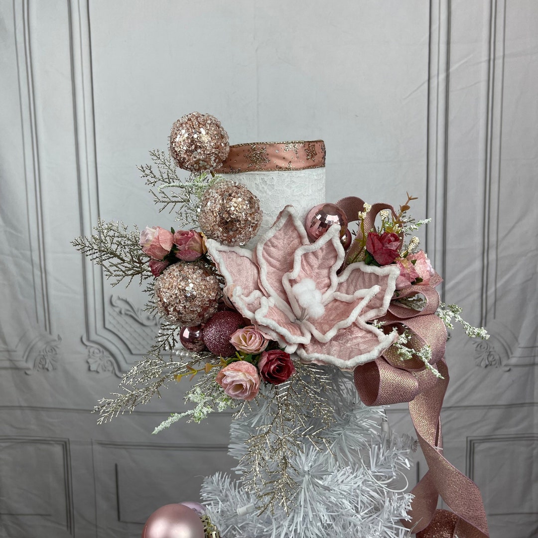 Victorian Christmas Tree Topper, Rose Gold Vintage Tree Topper ...