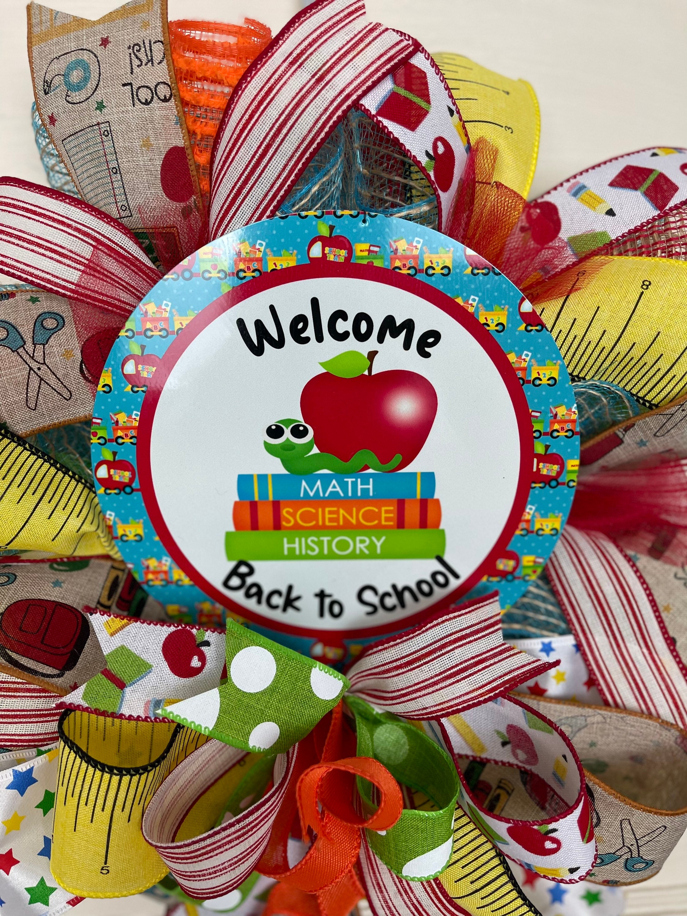 Small Teachers Welcome Back to School Classroom Door Wreath, School ...
