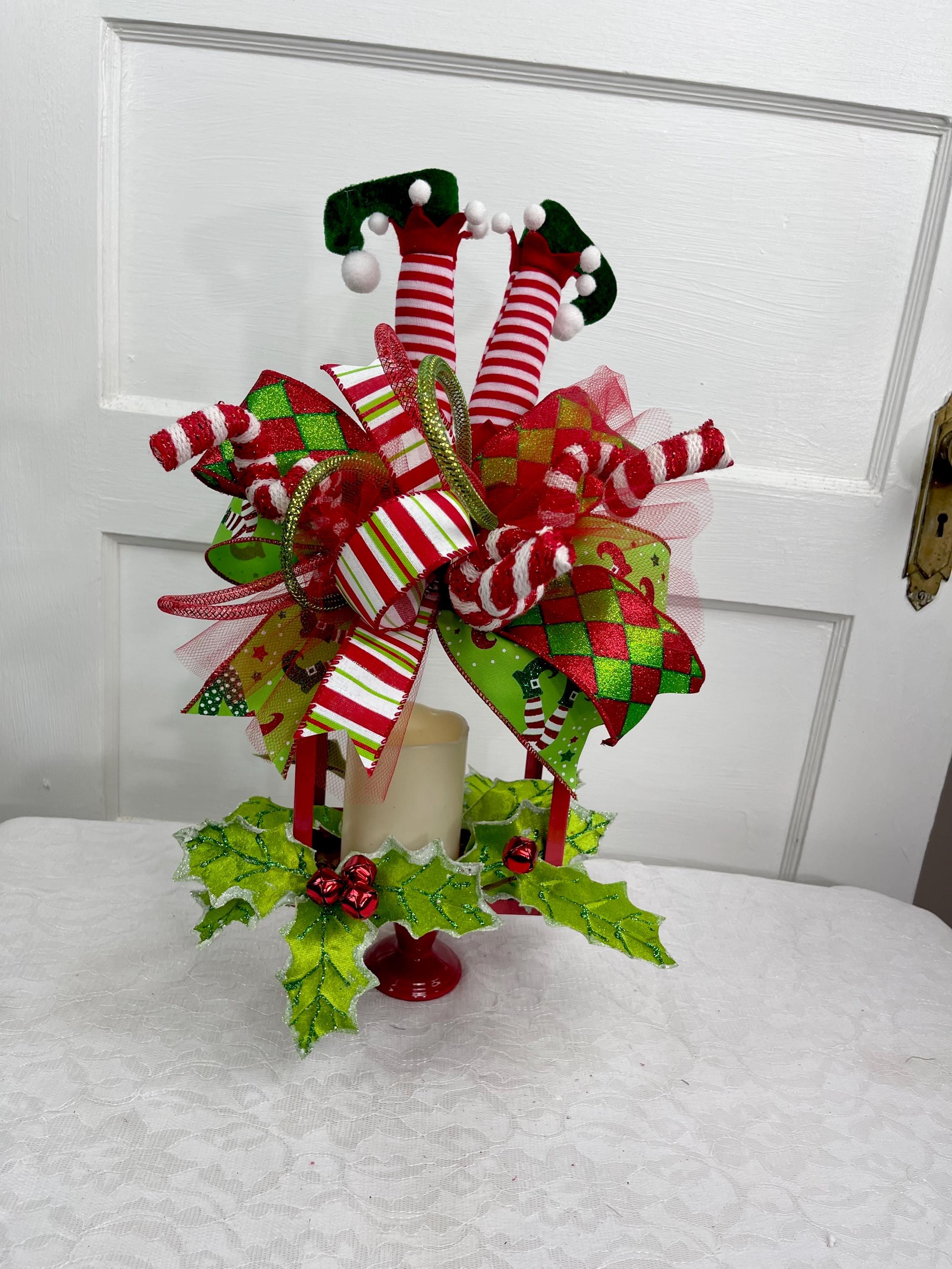 Elf Hat & Legs Lantern Christmas Centerpiece Arrangements - Etsy