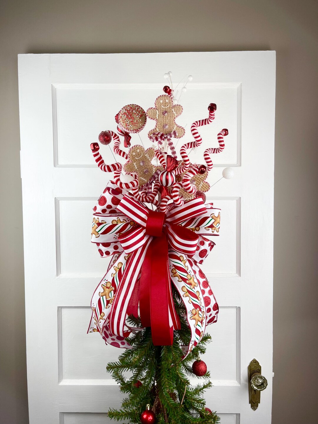 Gingerbread Man Christmas Tree Topper, Whimsical Tree Topper, Tree ...