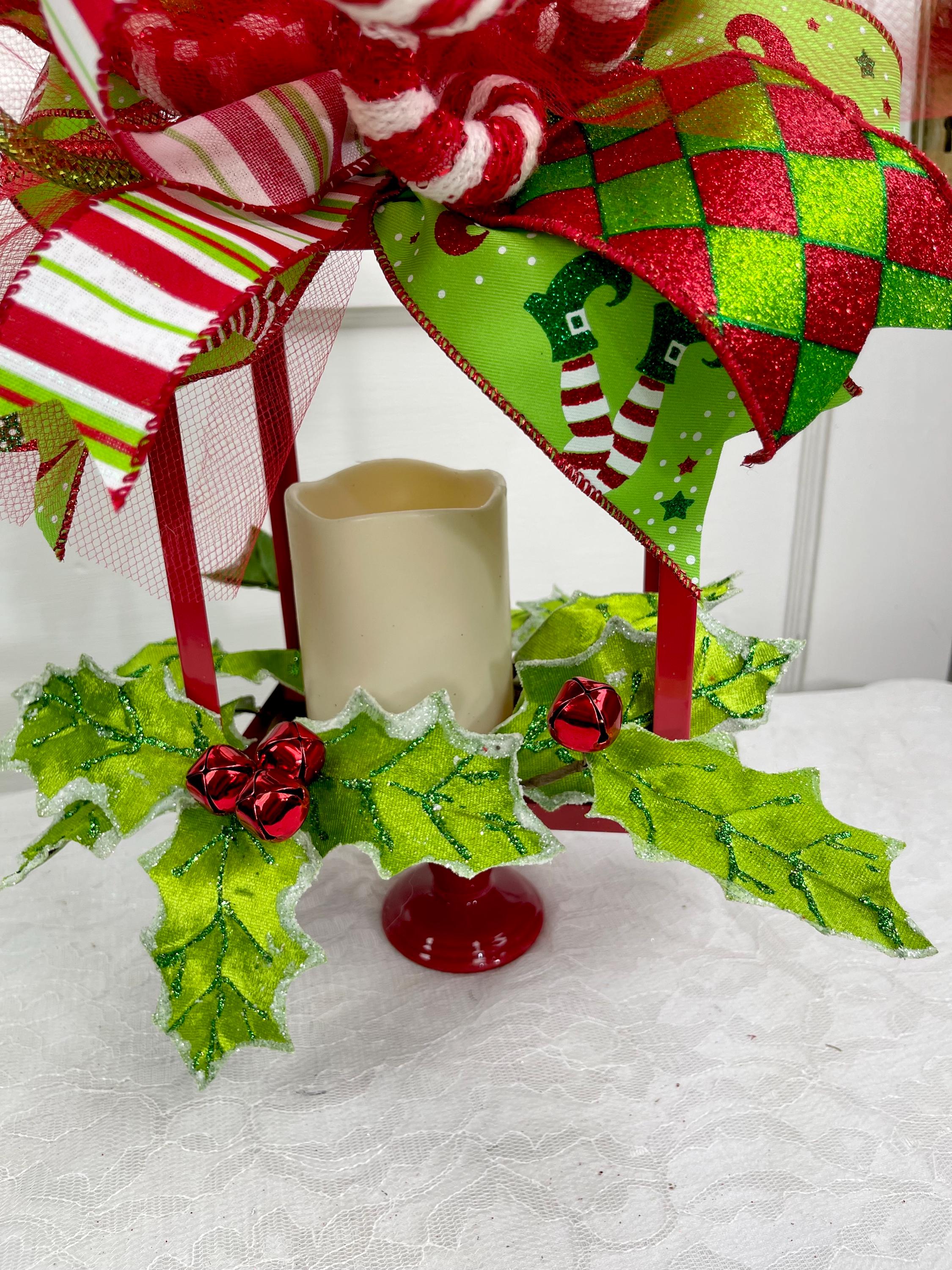 Elf Hat & Legs Lantern Christmas Centerpiece Arrangements - Etsy