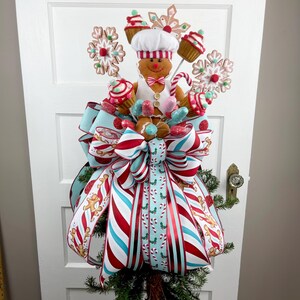 Gingerbread Man Christmas Tree Topper, Whimsical Tree Topper, Hamemade ...