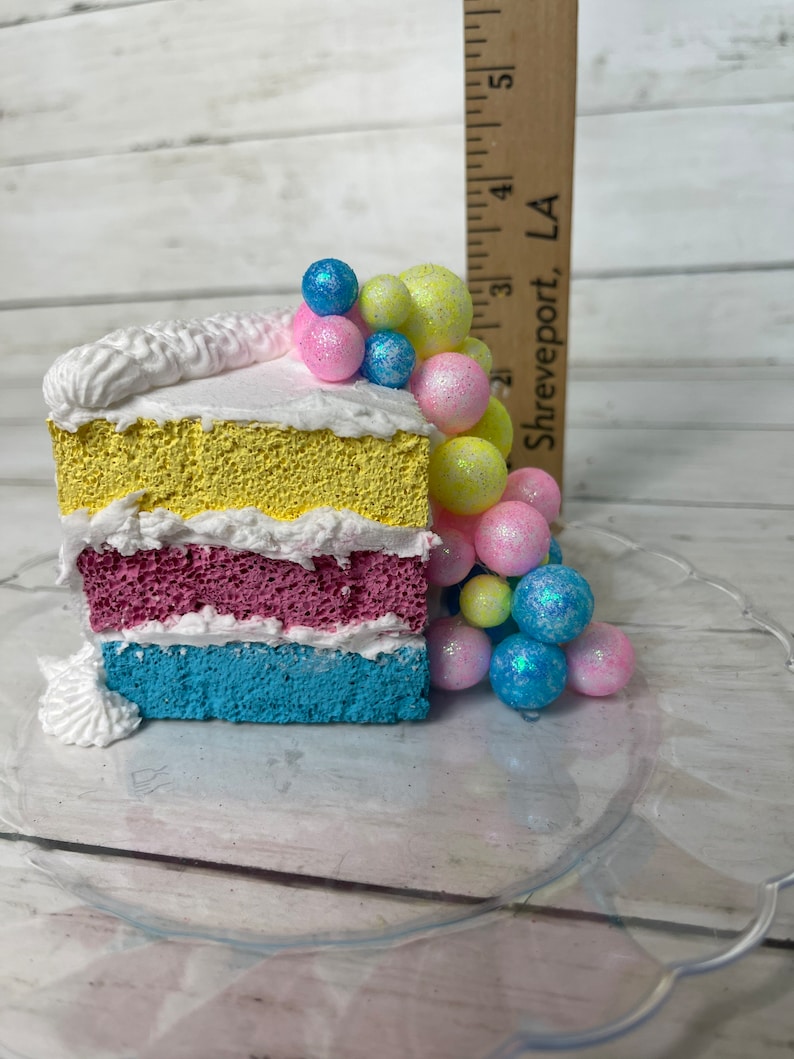 Fake Birthday Cake Slice, Birthday Party Decor, Food Props, Faux ...
