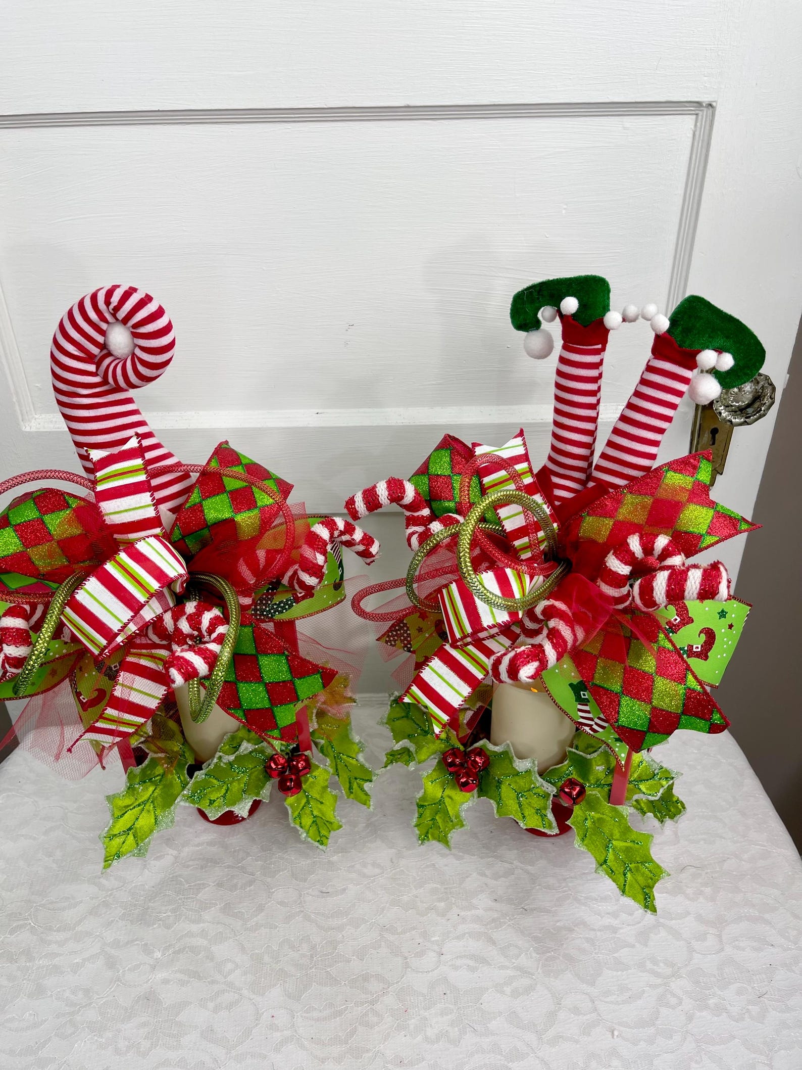 Elf Hat & Legs Lantern Christmas Centerpiece Arrangements - Etsy