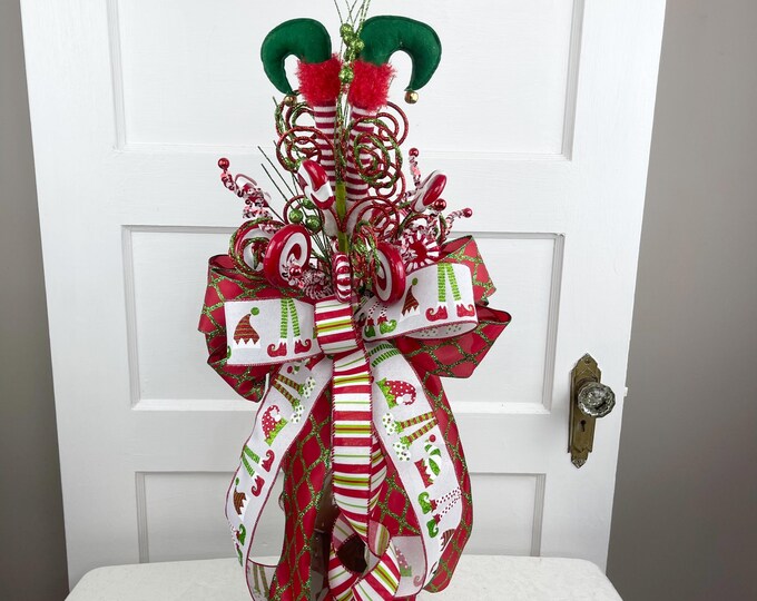 Elf Christmas Tree Topper, Whimsical Tree Topper, Elf Tree Topper ...