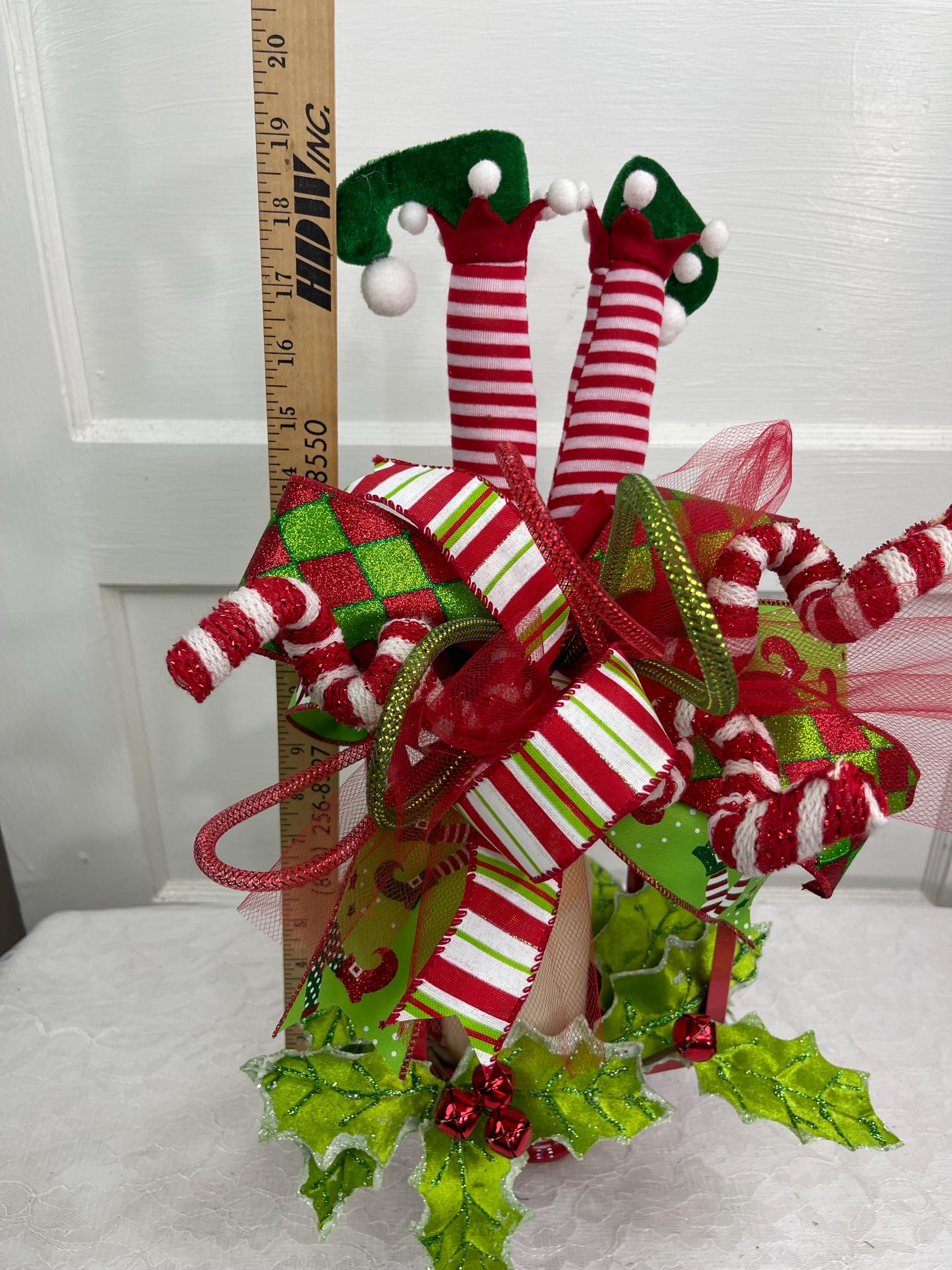Elf Hat & Legs Lantern Christmas Centerpiece Arrangements - Etsy