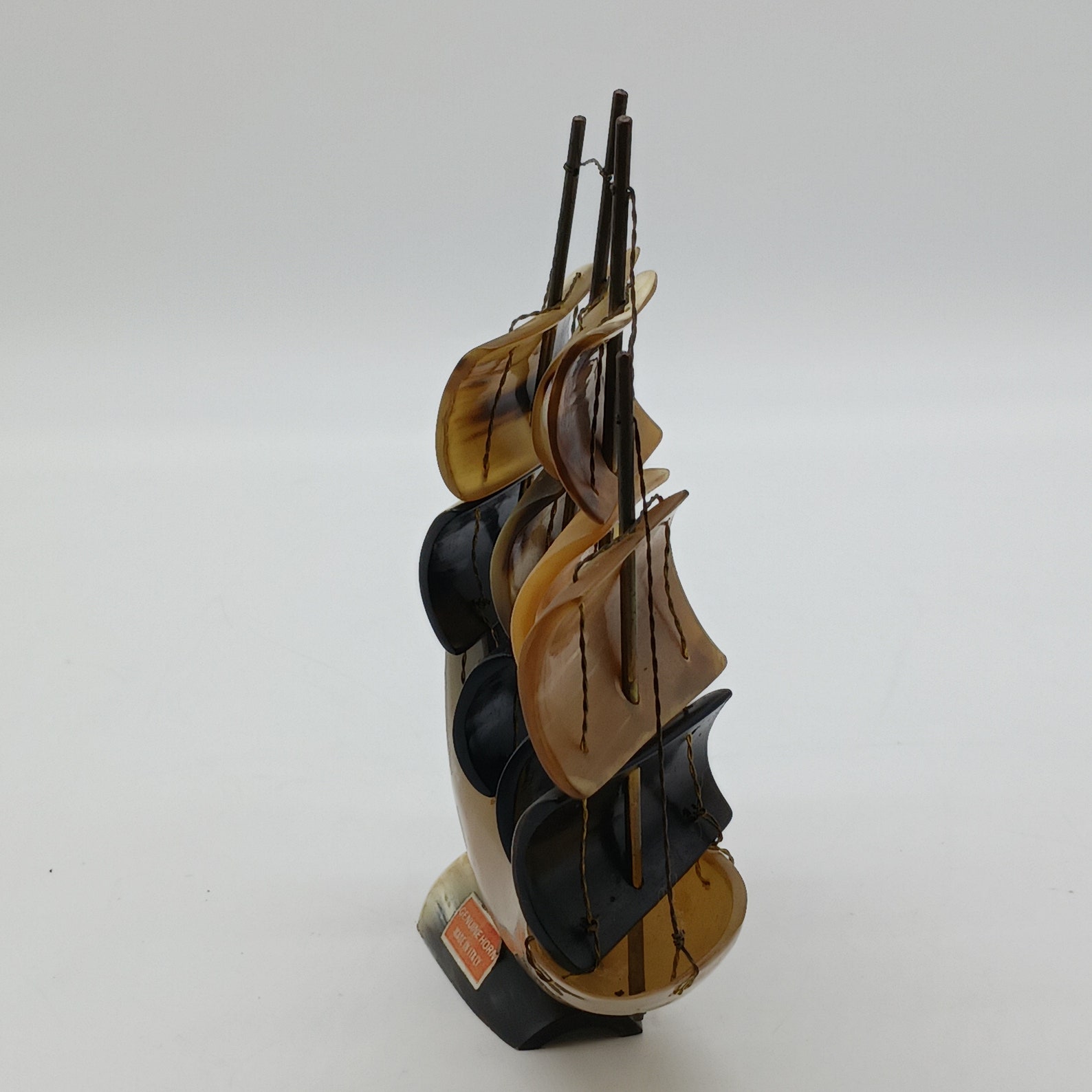 Vintage Bull Horn Sailing Ship Art Sculpture - Etsy