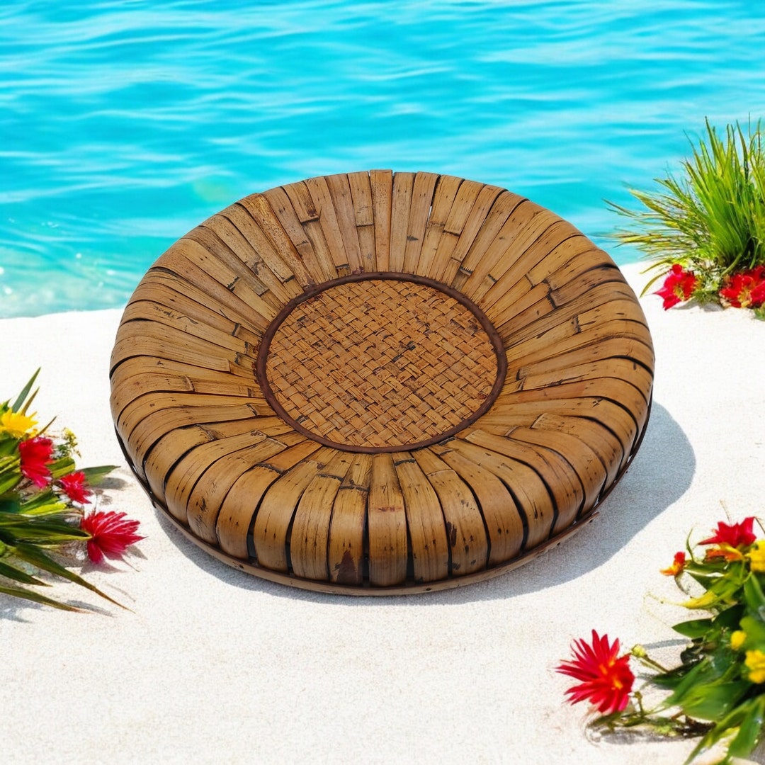 Vintage Wicker Rattan Bamboo Table Summer Centerpiece - Etsy