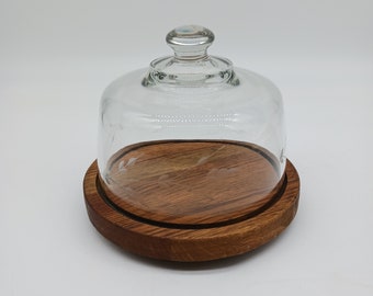 Glass Dome and Teak Wood Plate Cheese Cloche Cheese Board - Etsy
