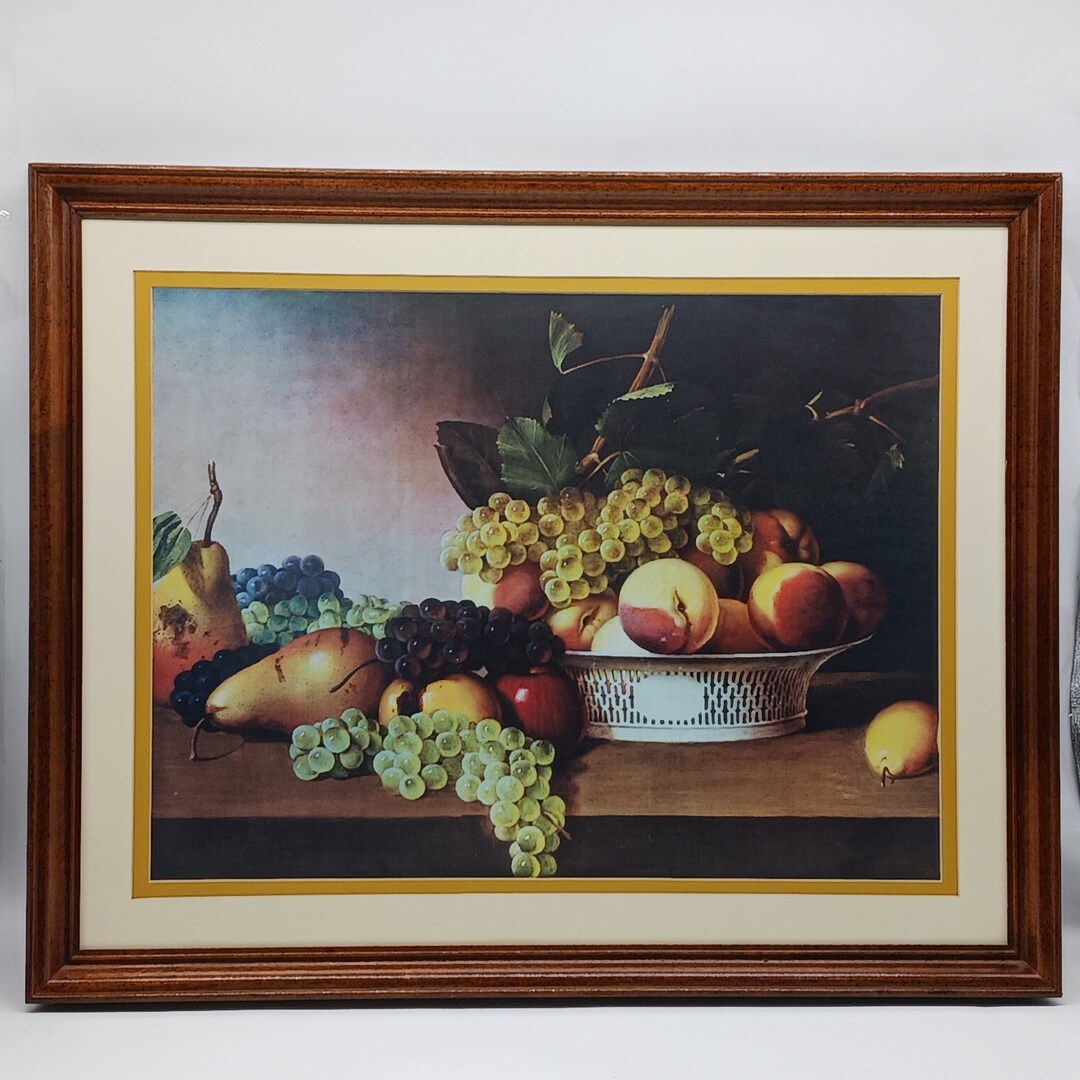 Walnut Framed Still Life Art Canvas Painting - Etsy
