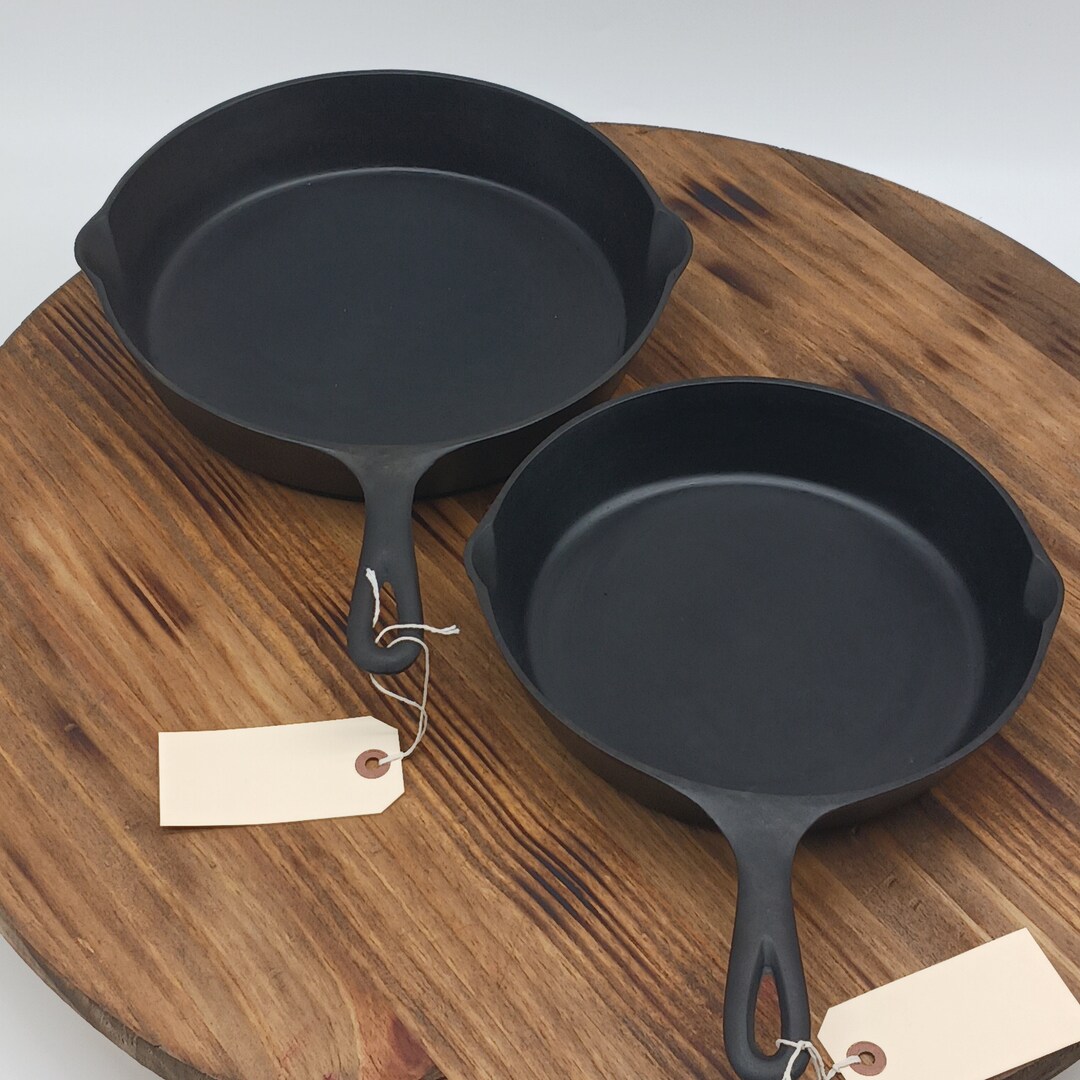 Vintage Lodge 3 Notch #6 and #8 Cast Iron Skillets - Etsy
