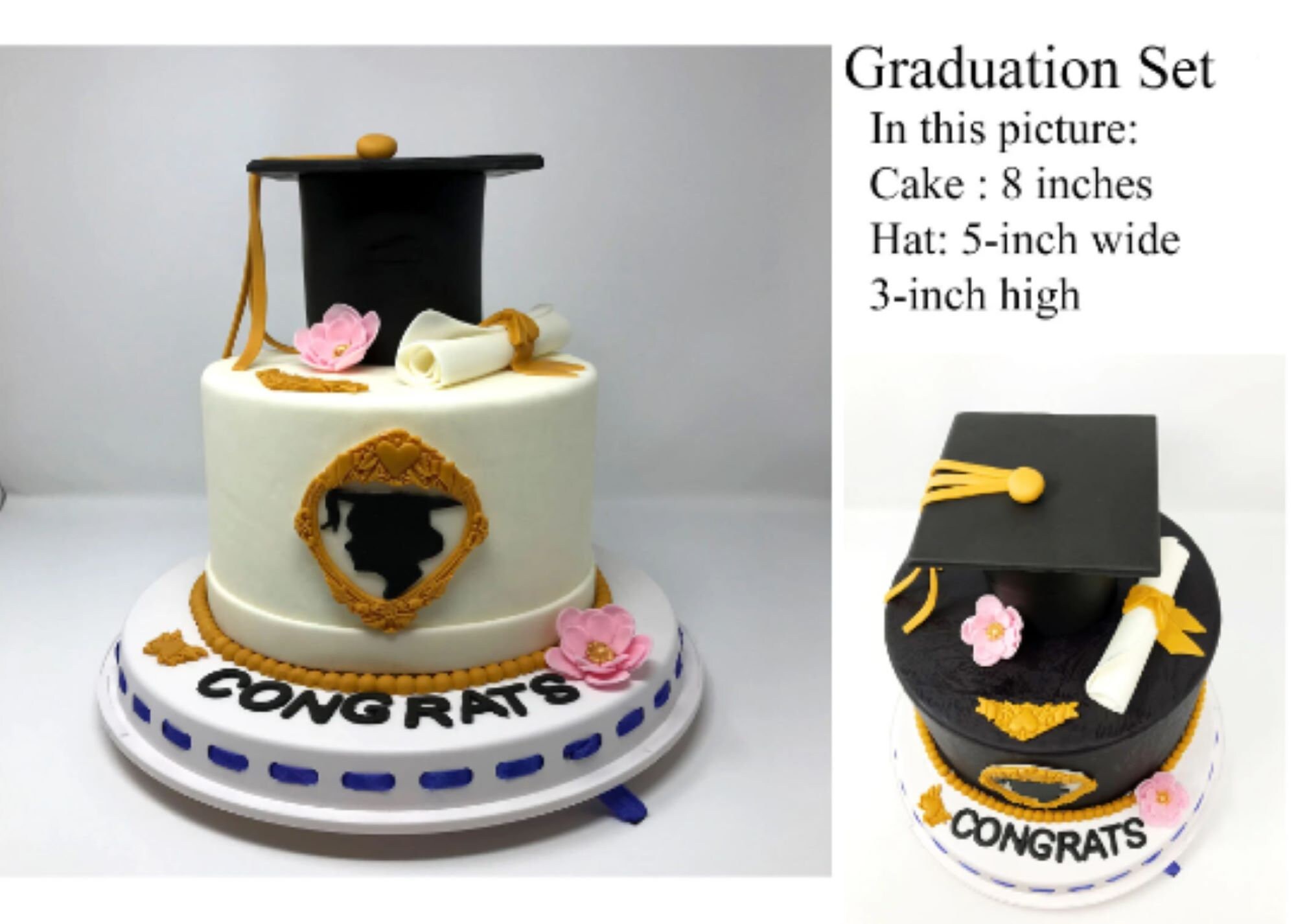 Edible Fondant Graduation Cake Topper Graduation Cupcake - Etsy