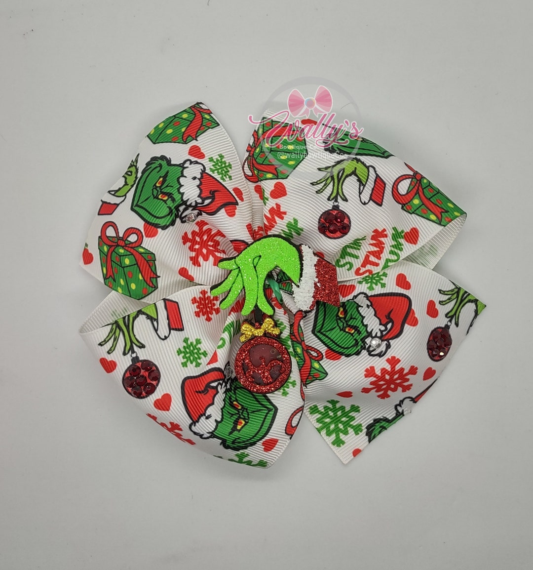 Grinch Hair Bow - Etsy
