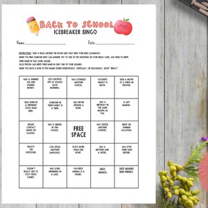 Icebreaker Bingo Game Activity | Back to School Icebreaker Game ...