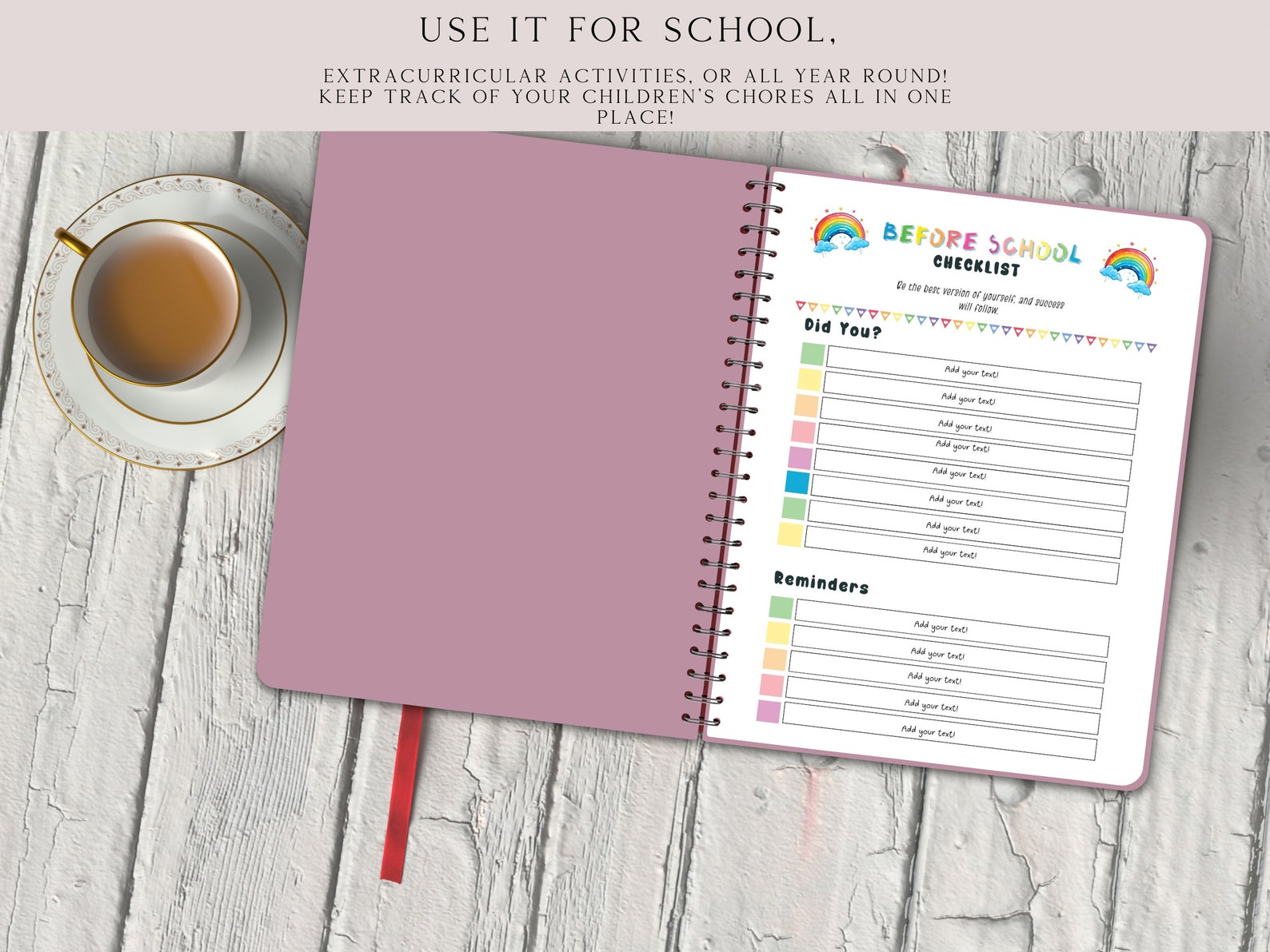 Editable Weekly Planner for Kids Daily Planner and Behavior - Etsy