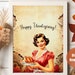 Vintage Thanksgiving Pin up Girl Wall Art Perfect for - Etsy