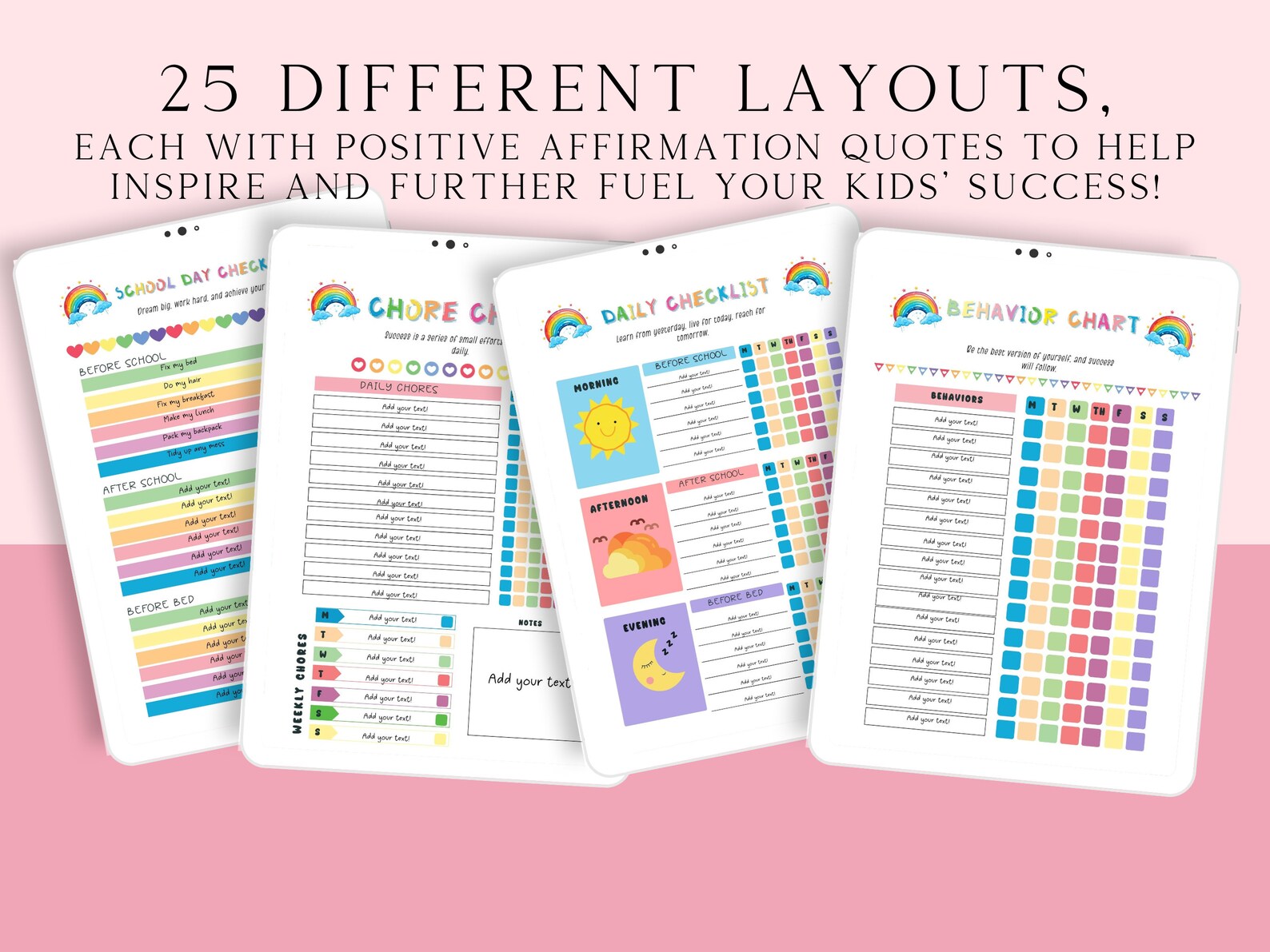 Editable Weekly Planner for Kids | Daily Planner and Behavior Chart for ...