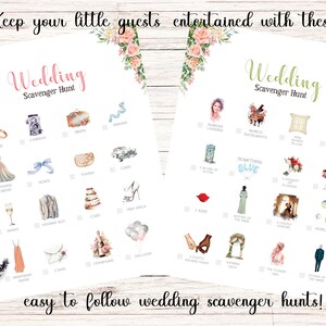 32 Item Wedding Scavenger Hunt for Kids | Wedding Reception Game ...