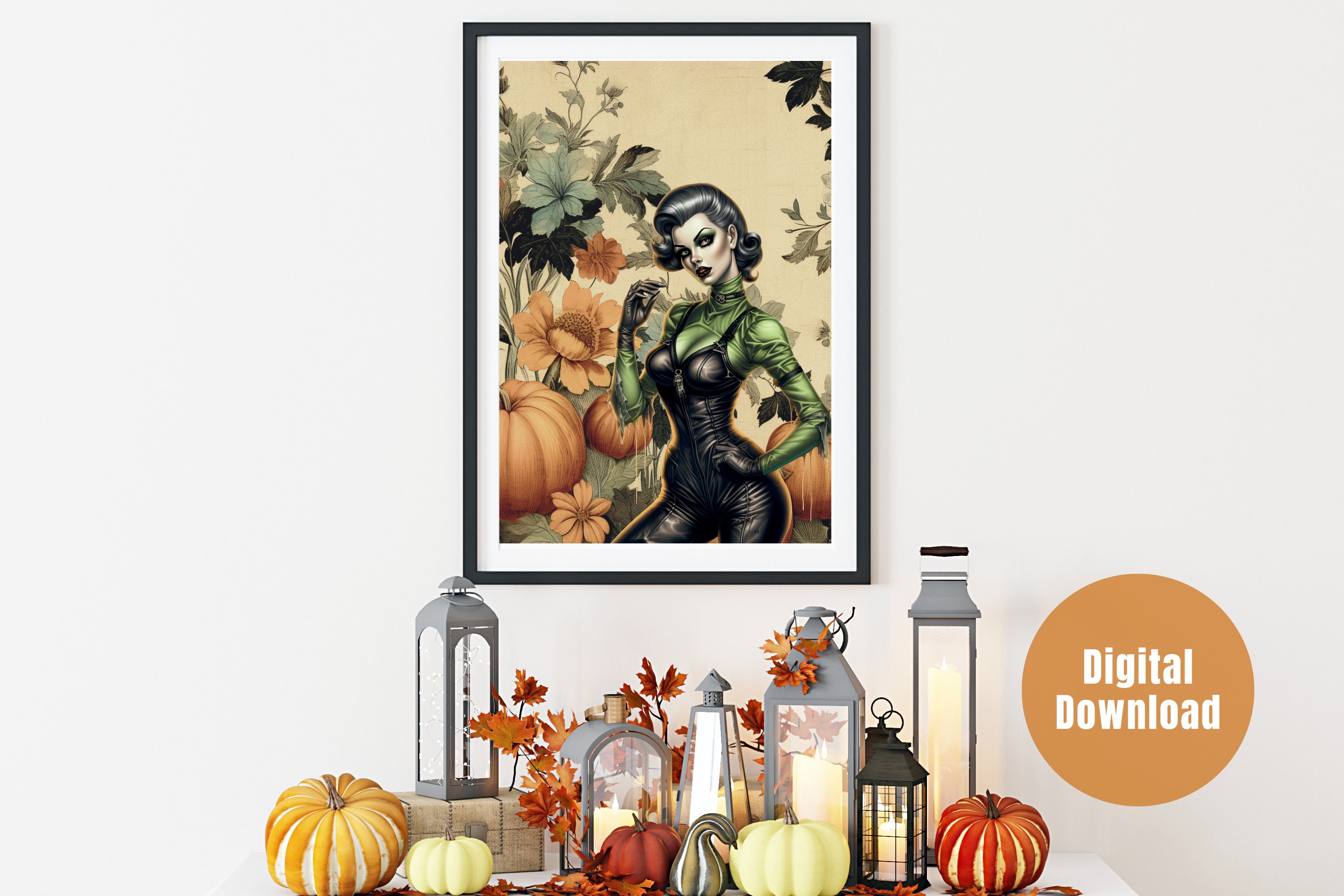 Vintage Pin up Halloween Ghoul Goddess Poster Perfect Gift for ...