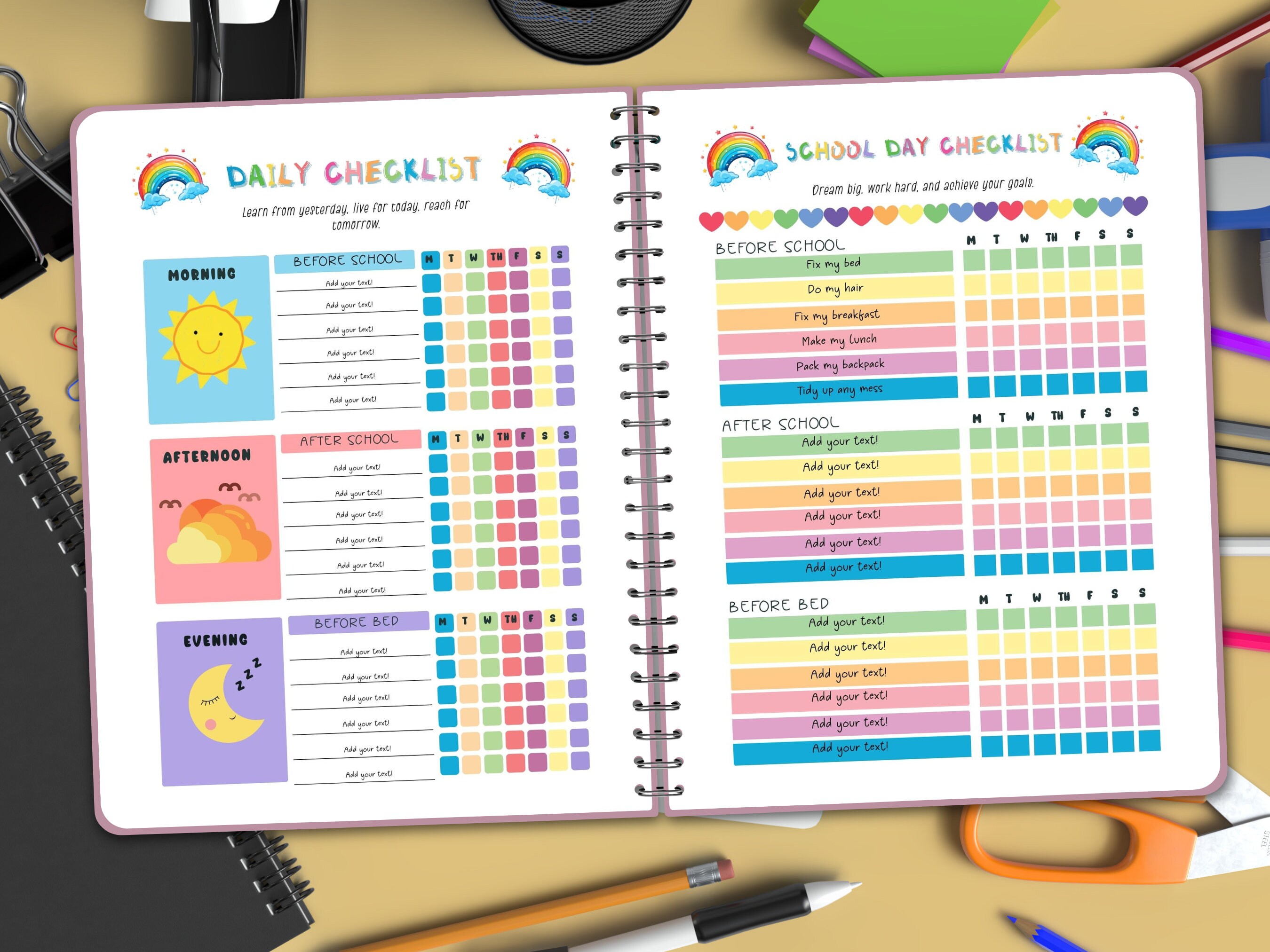 Editable Weekly Planner for Kids Daily Planner and Behavior - Etsy