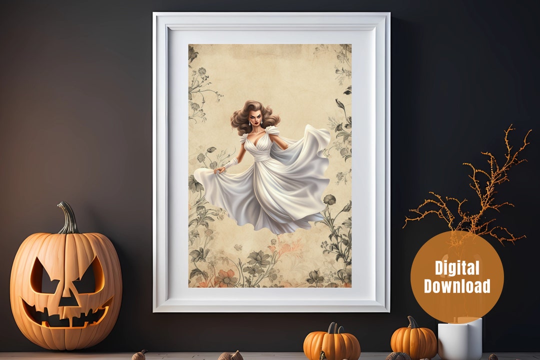 Vintage Halloween: the Lady in White Pin up Poster | Perfect Gift for ...