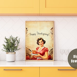 Vintage Thanksgiving Pin up Girl Wall Art | Perfect for Handmade Junk ...