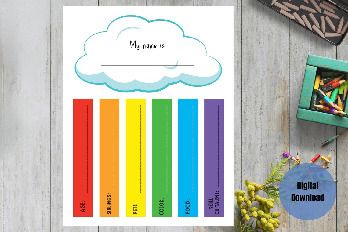 All About Me Rainbow Activity | Back to School Icebreaker Game ...