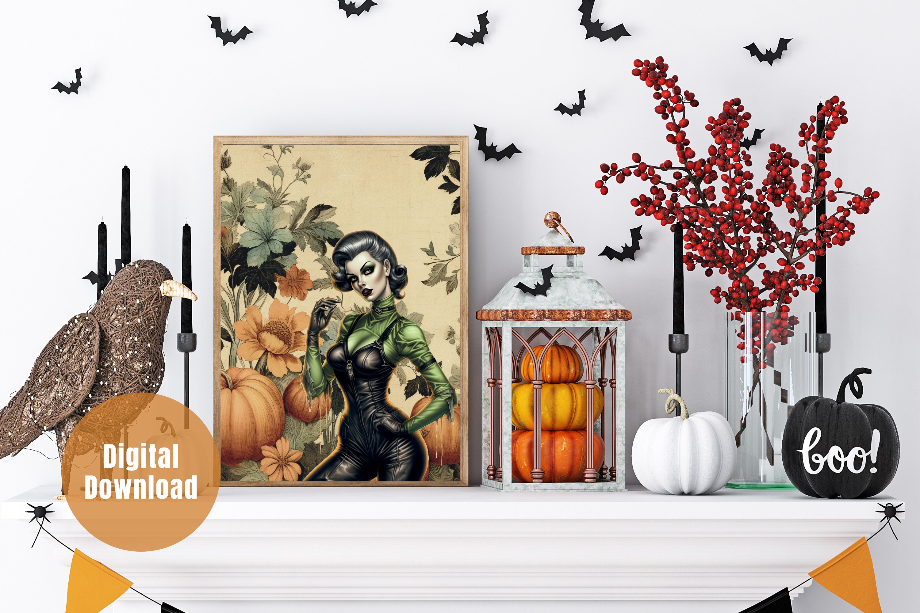 Vintage Pin up Halloween Ghoul Goddess Poster Perfect Gift - Etsy