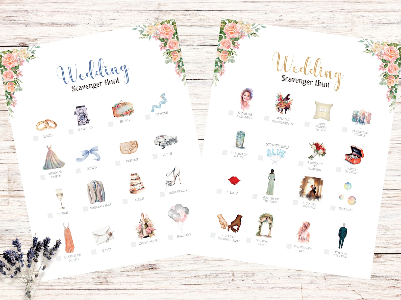32 Item Wedding Scavenger Hunt for Kids | Wedding Reception Game ...