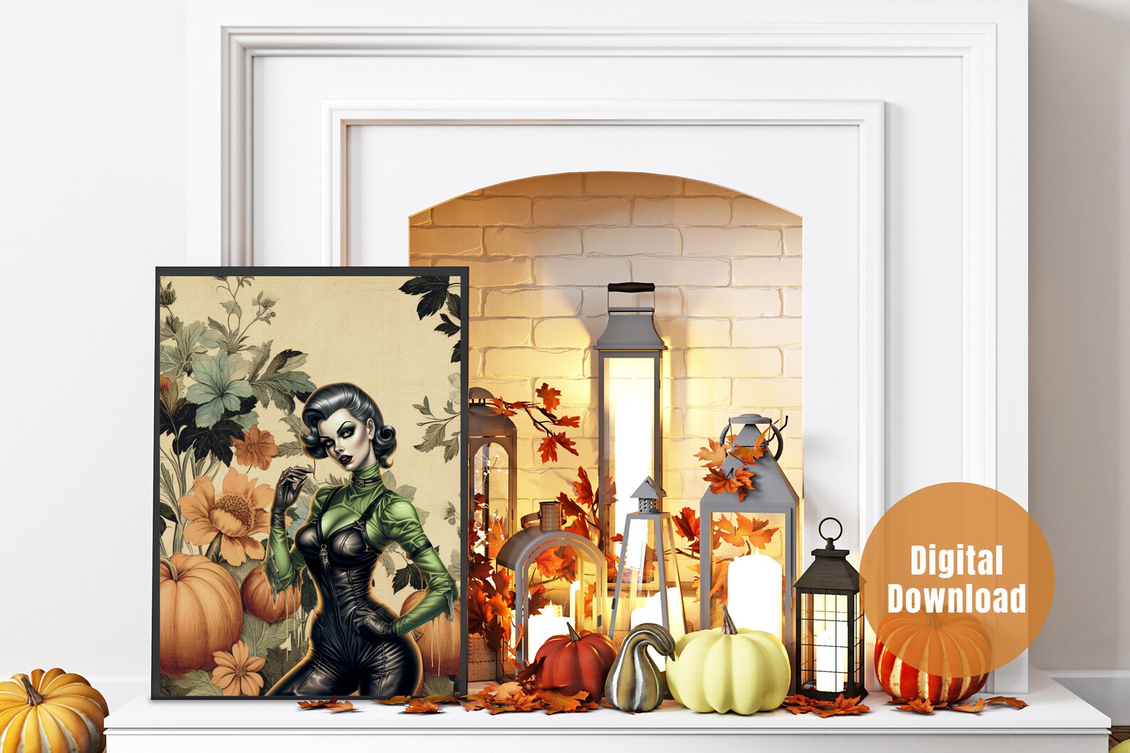 Vintage Pin up Halloween Ghoul Goddess Poster | Perfect Gift for ...