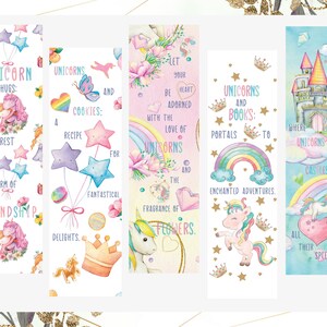 Unicorn Bookmark, Digital Bookmark, Bookworm Gift, Bibliophile Gift ...
