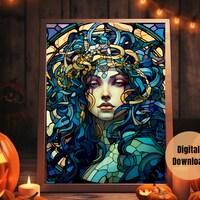 Scorpio Zodiac Goddess Celestial Wall Art Zodiac Portrait Perfect ...