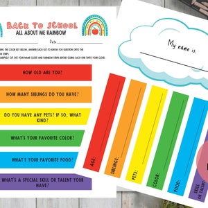 All About Me Rainbow Activity | Back to School Icebreaker Game ...