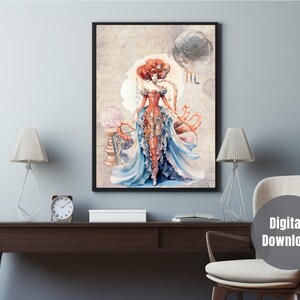 Scorpio Zodiac Goddess Celestial Wall Art | Zodiac Portrait Perfect ...