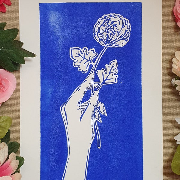 Linocut People Print - Etsy