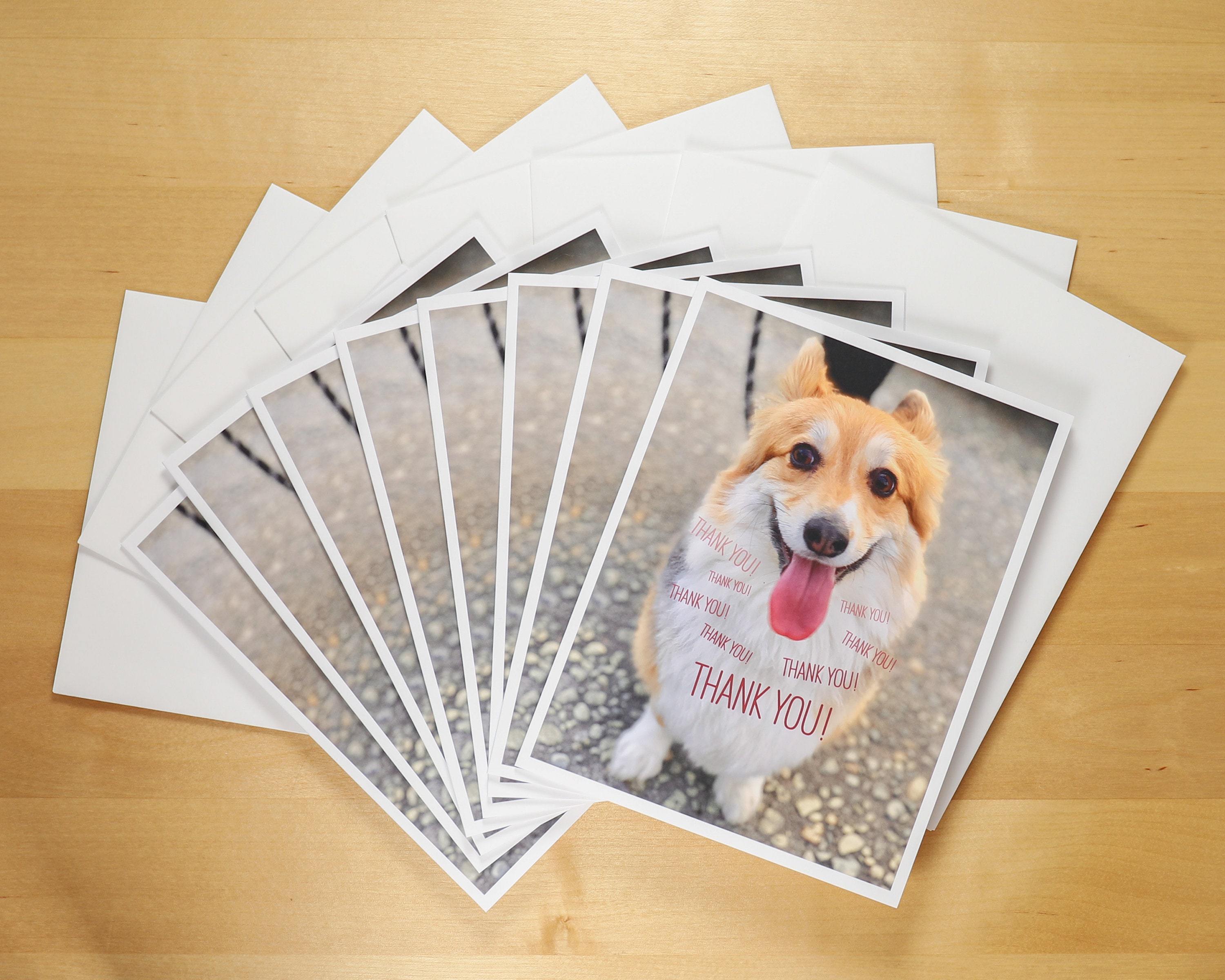 Corgi Thank You Note Cards 8 Card A2 Set - Etsy
