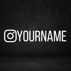 Custom Instagram Name Vinyl Decal - Personalized IG Username Sticker ...