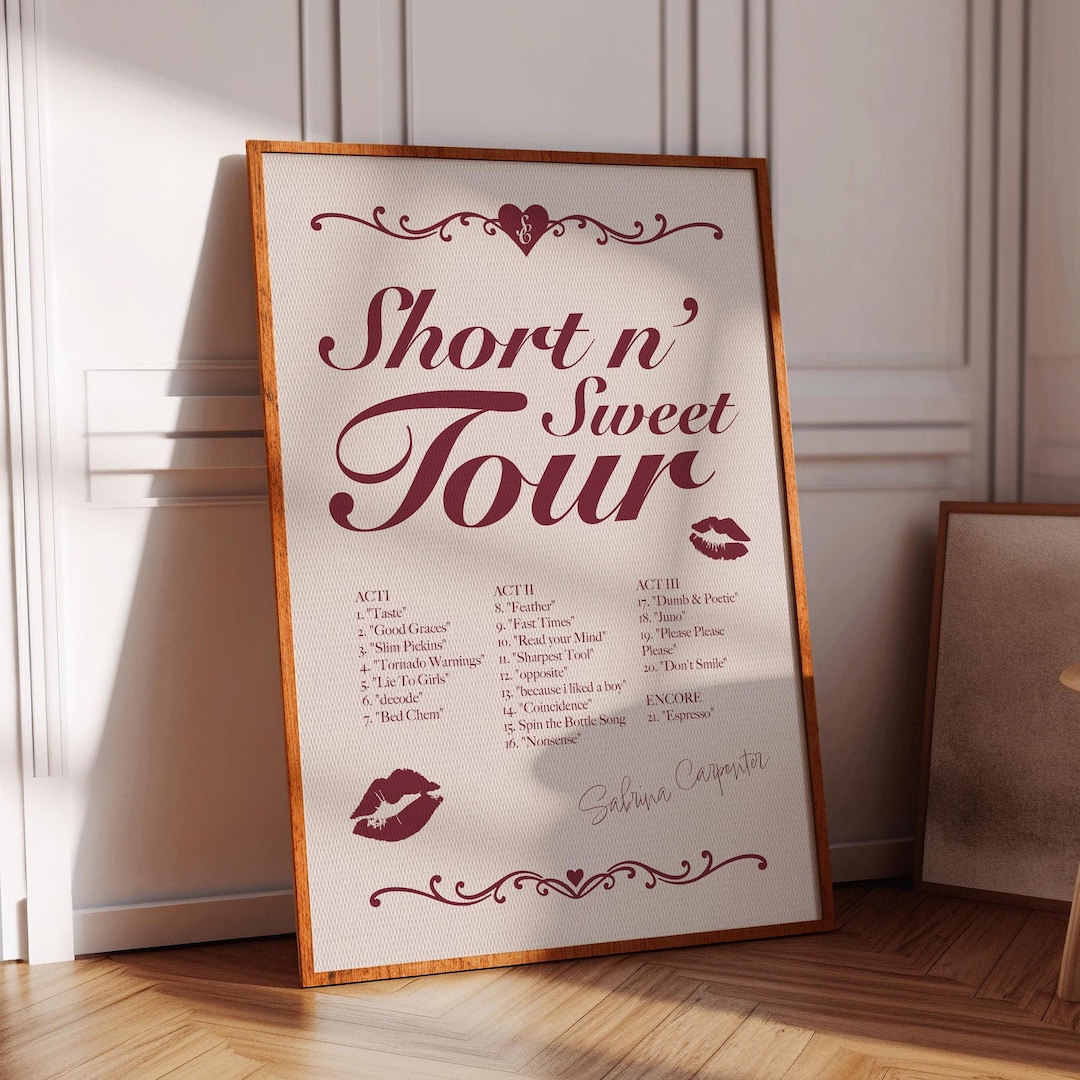 Short N' Sweet Tour Sabrina Carpenter Poster Digital Art Print Digital ...