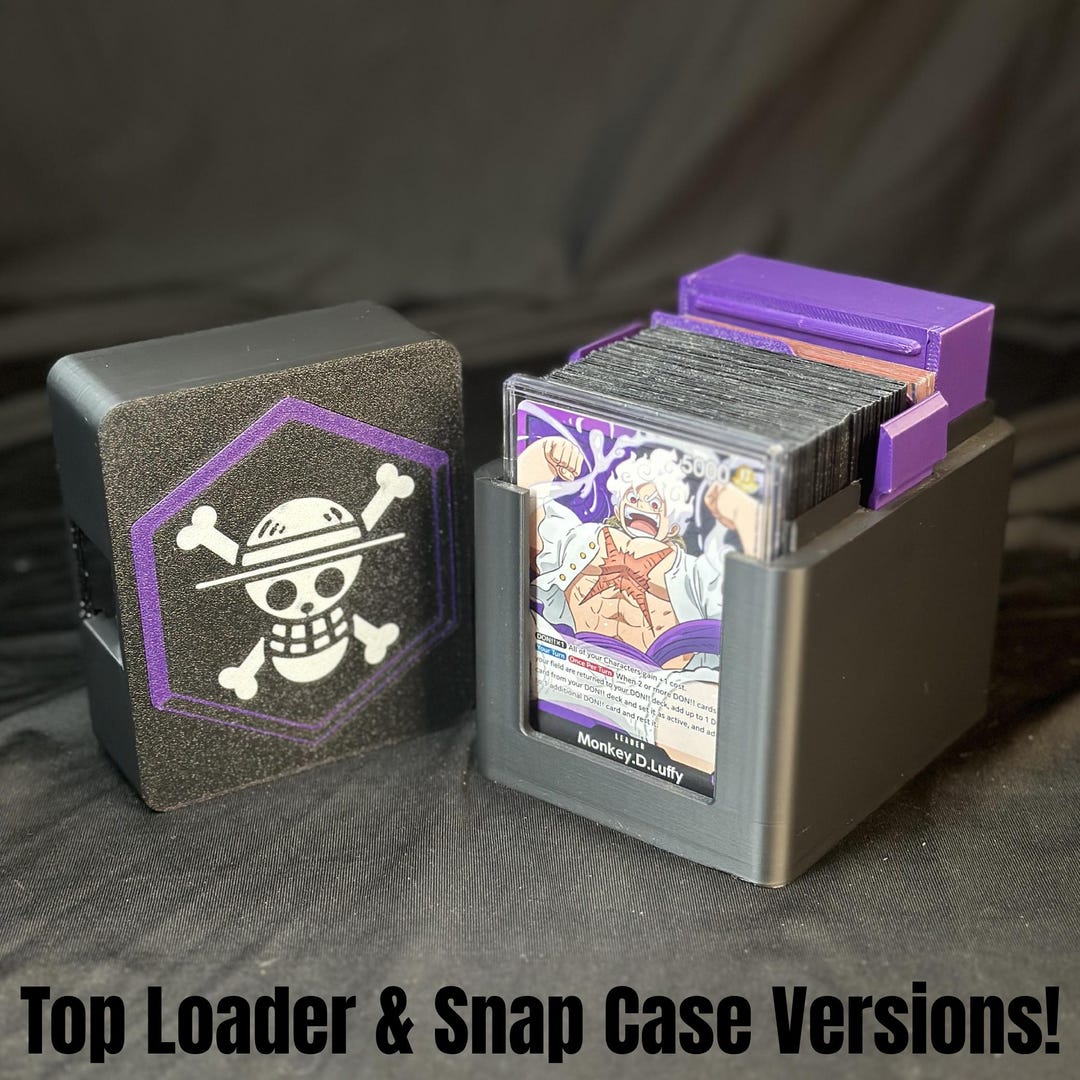 Deck Box - OPTCG - Luffy (black/purple) - Snap Case/top Loader - Etsy