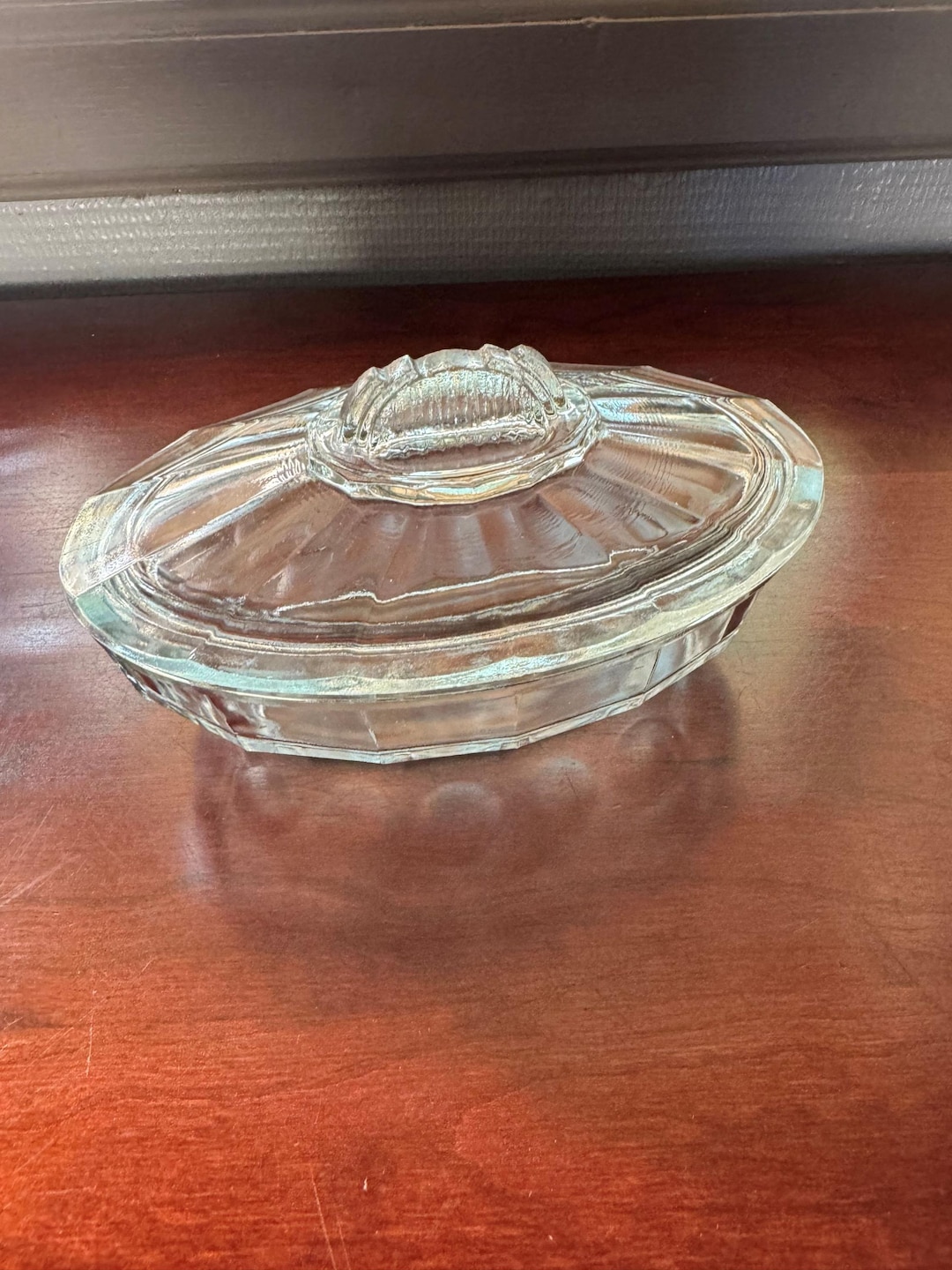 French Vintage Glass Butter Dish With Lid – Classic Pressed Glass ...