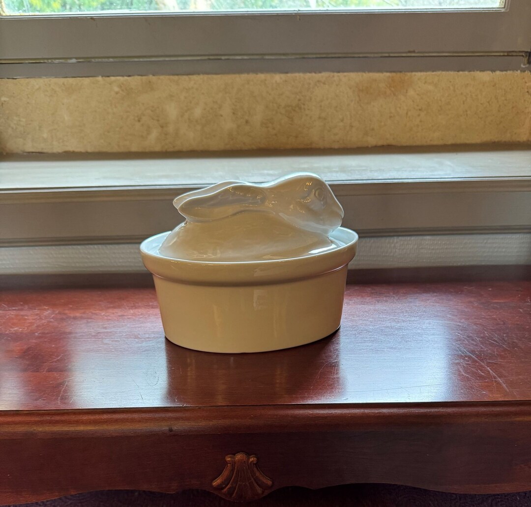 Rare Vintage French Porcelain Baking Dish – Unique Rabbit Lid Design - Etsy