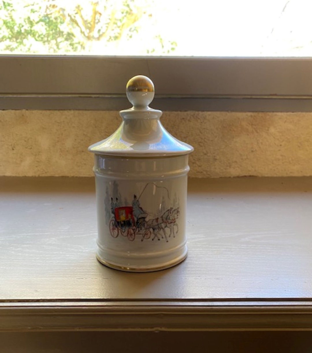 French Vintage Porcelain Canister – Hand-painted, Perfect Condition ...