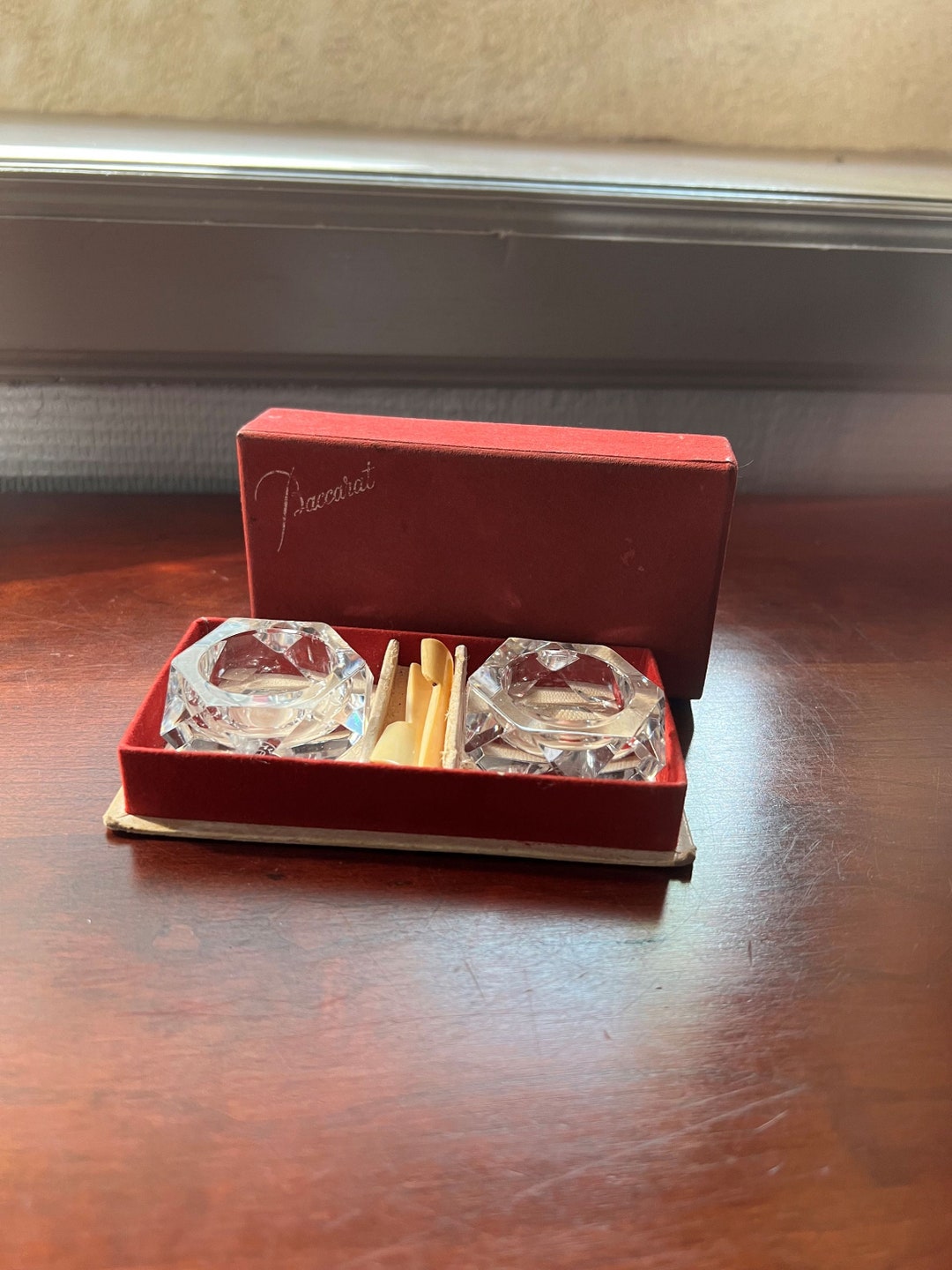 French Vintage Baccarat Crystal Salt and Pepper Servers - Etsy