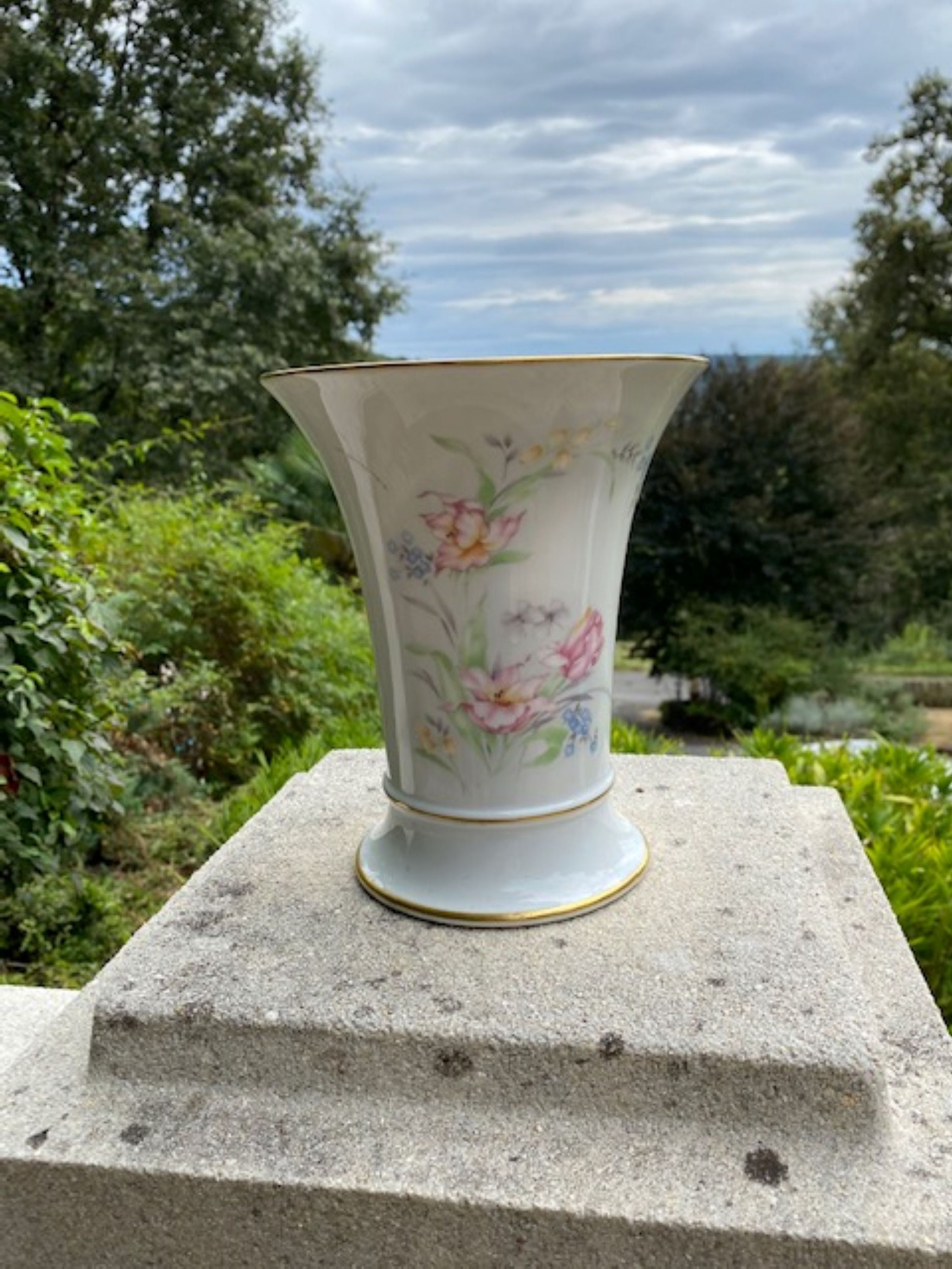 French Vintage Limoges Porcelain Vase - Etsy